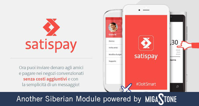 SATISPAY PAYMENT GATEAY - Siberian CMS, features and modules marketplace for app creation