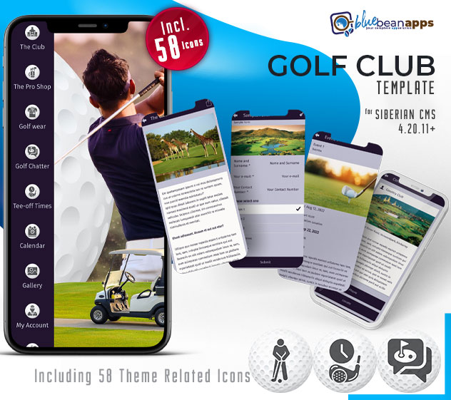 Golf Club Template with icons - Siberian CMS, features and modules ...