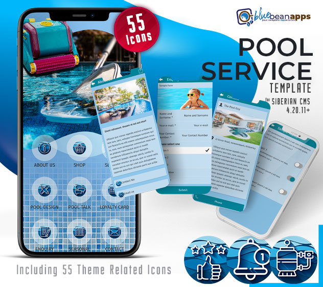 Pool Service Template with Icons - Siberian CMS, features and modules ...