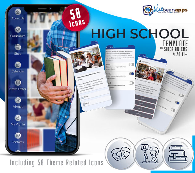 High School Template with Icons - Siberian CMS, features and modules ...