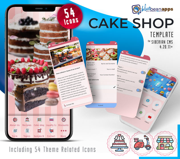 Cake Shop Template with Icons - Siberian CMS, features and modules ...