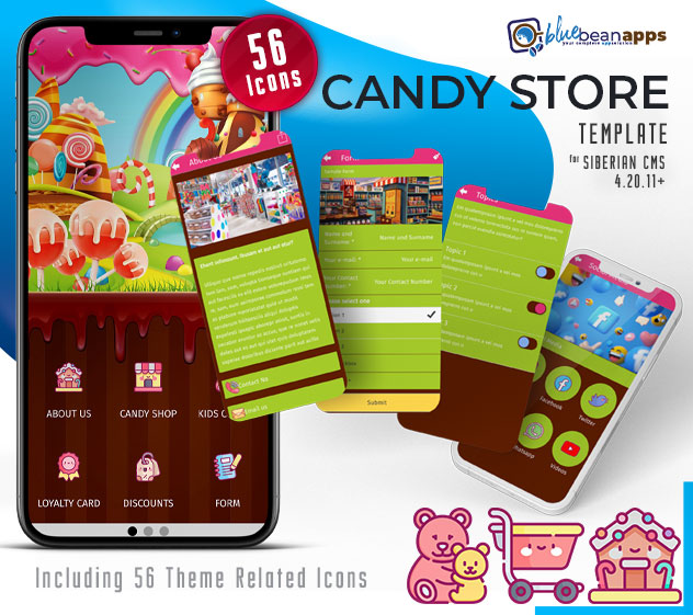 Candy Store Template with Icons - Siberian CMS, features and modules ...