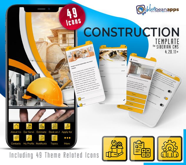 Construction Template with Icons - Siberian CMS, features and modules ...