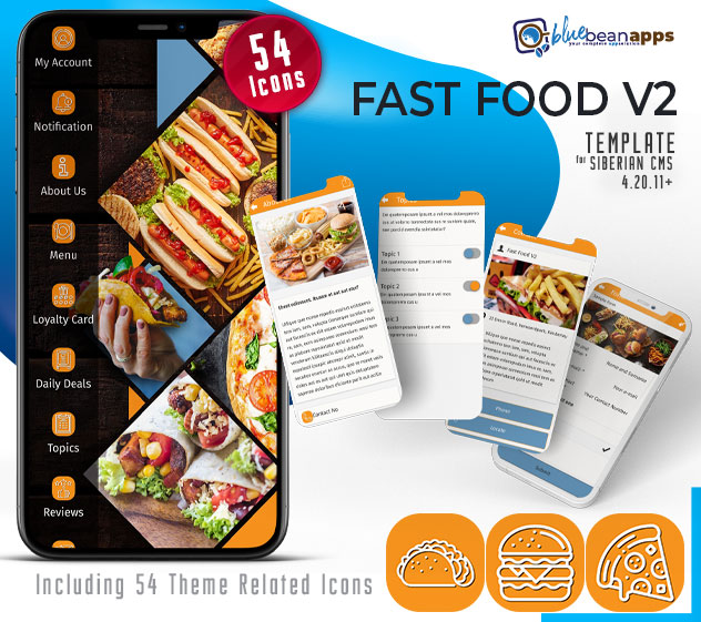 Fast Food V2 Template with Icons - Siberian CMS, features and modules ...