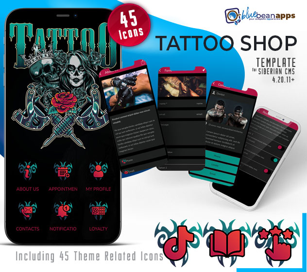 Tattoo Shop Template with Icons - Siberian CMS, features and modules ...
