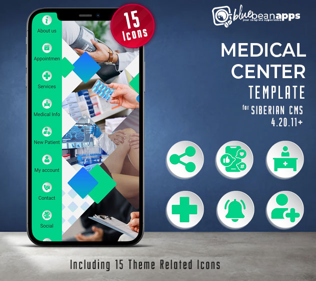 Medical Center Template with icons - Siberian CMS, features and modules ...