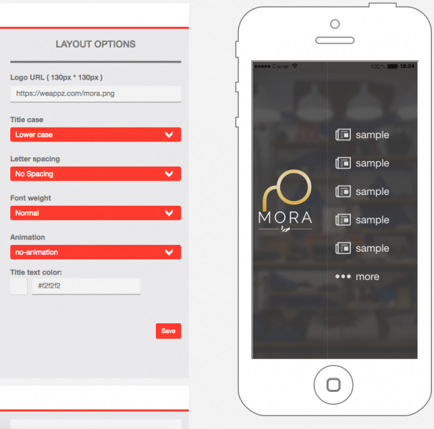 Mora Layout - Get new layouts for your app with Siberian CMS App Maker