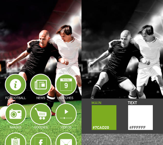 Football Team App Template: Get new templates for your app